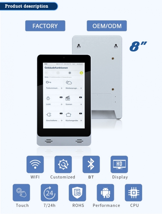 8’’ Portrait Display Smart Home Advertising Android POE Tablet | Portworld