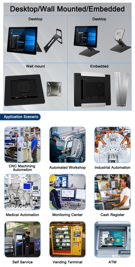 YC-17EM 17 Inch Industrial Embedded Touch Monitor - Portworld