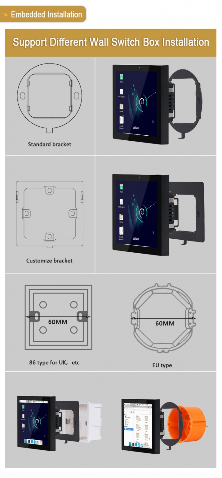 YC-SM41P (Black) 4'' Smart Home Touch Control Panel - Portworld Supplier