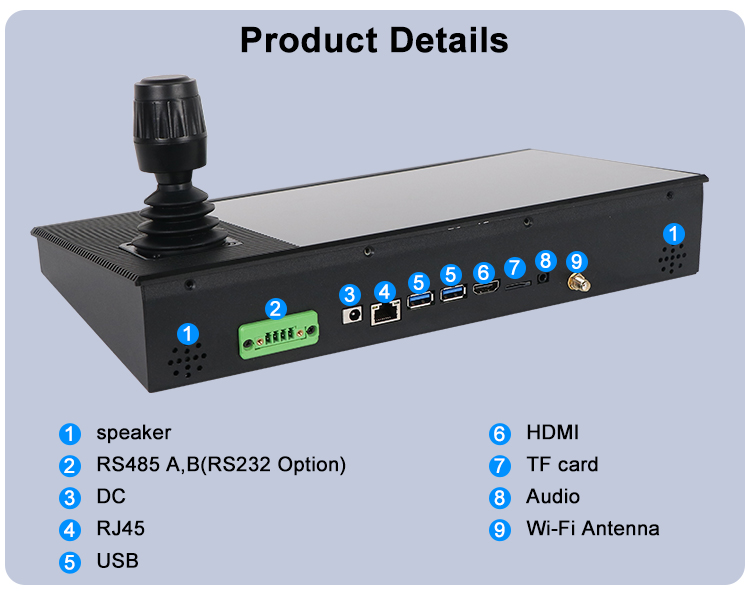 YC-PTZ10 PTZ Camera Touch Screen Controller with Joystick - Portworld ...