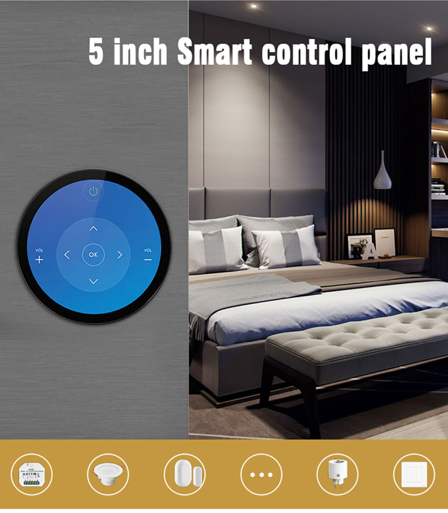 YC-P5(Black) 5 inch Smart Home Touch Control Panel - Portworld Supplier