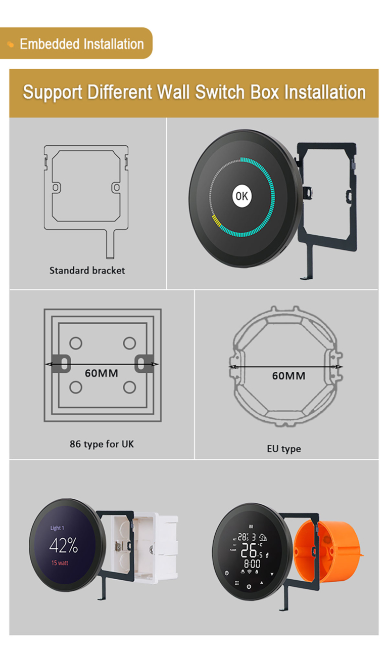 YC-P5(Black) 5 inch Smart Home Touch Control Panel - Portworld Supplier